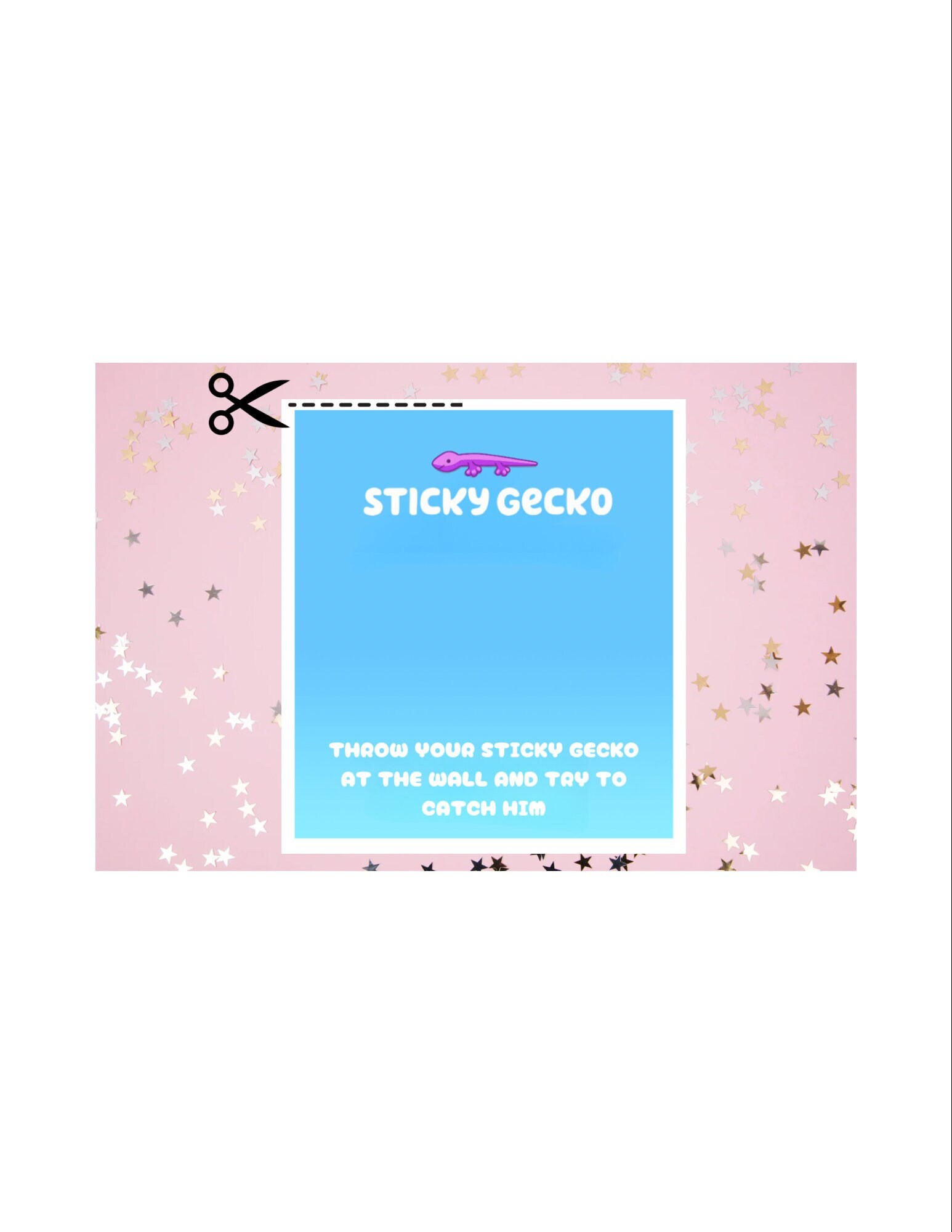 STICKY GECKO Bluey Party Favor , PDF File . Print and Cut - Etsy