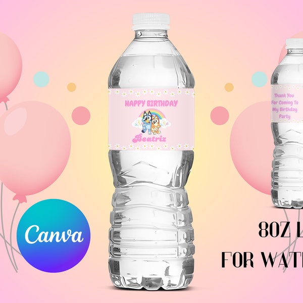 Bluey Water Bottles Label - Etsy