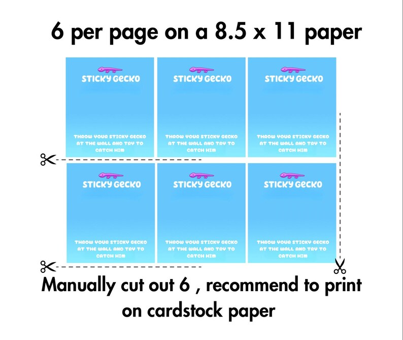 STICKY GECKO Bluey Party Favor , PDF File . Print and Cut - Etsy