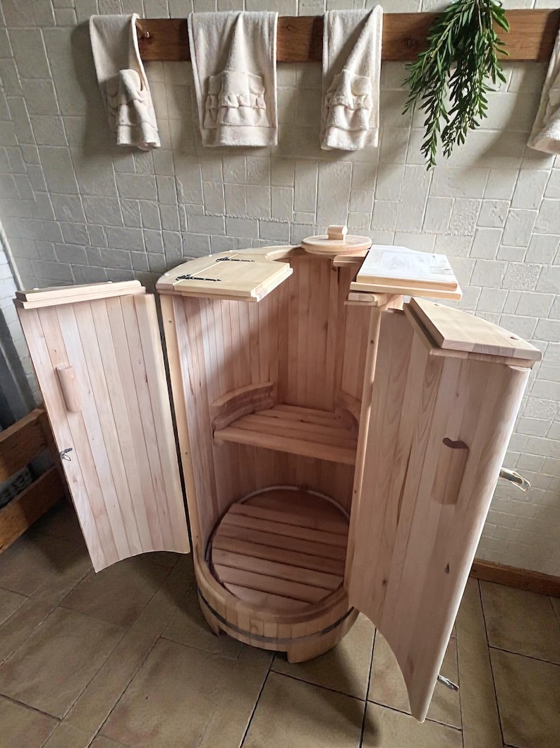 Wood Mini Sauna: Portable Indoor Steam Room Home Sauna Inside Micro ...