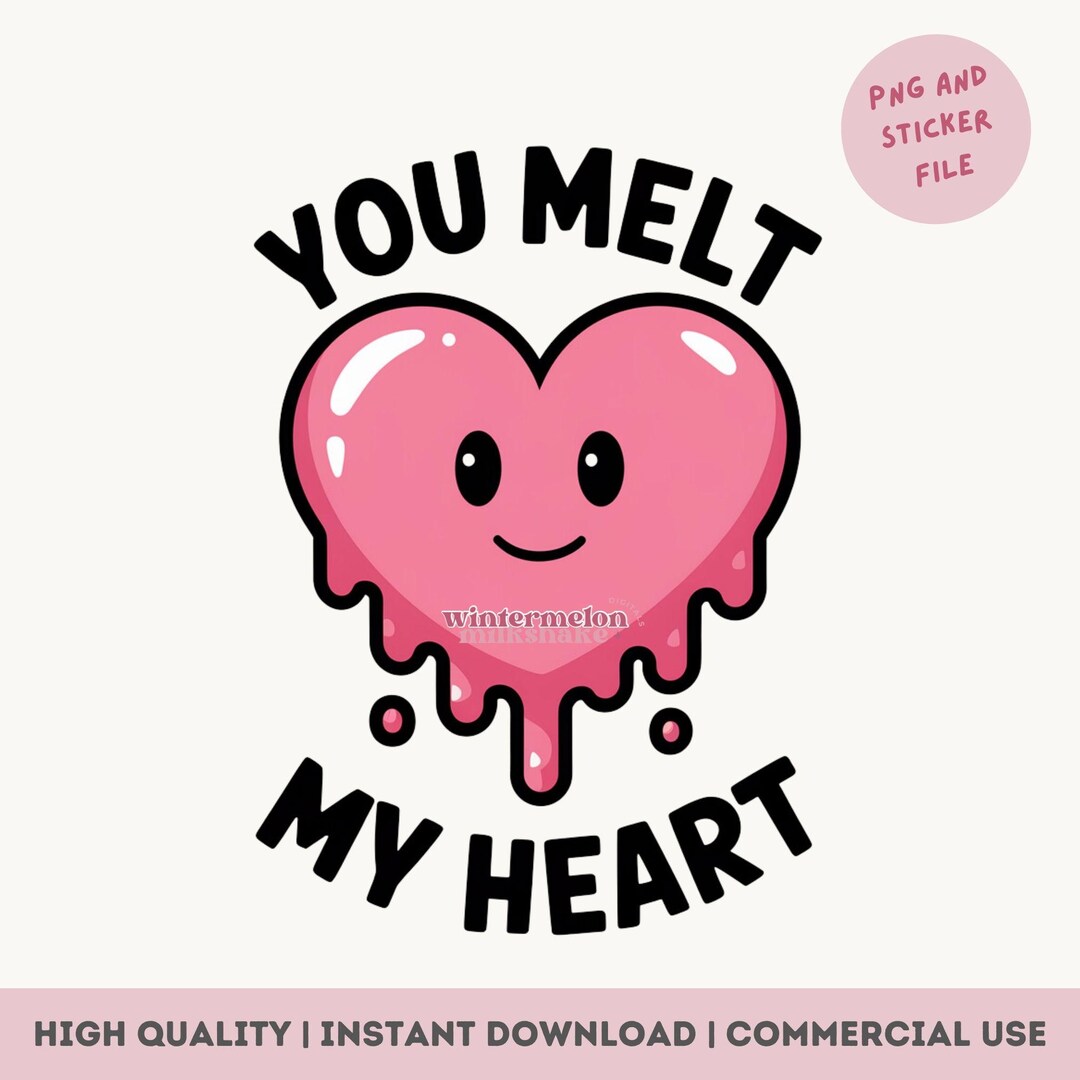 You Melt My Heart Valentines Day Png, Retro Png, Hearts Day Clipart ...