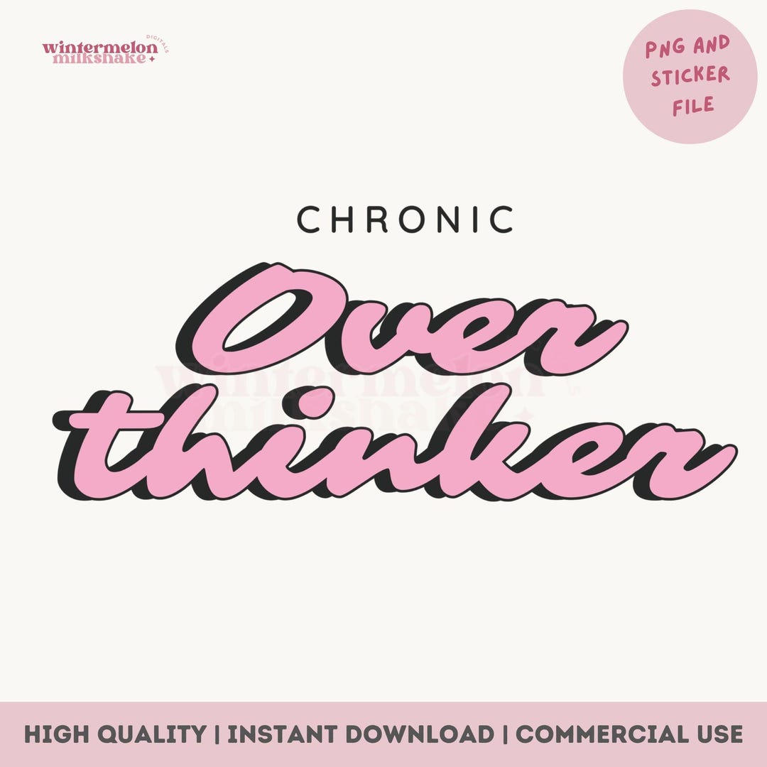 Chronic Overthinker Retro Png, Mental Health Png, Sarcastic Design ...