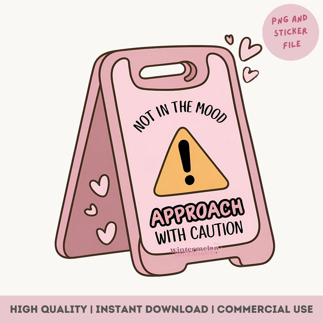 Approach With Caution Kawaii Retro Png, Funny Gift, Sarcastic Designs ...