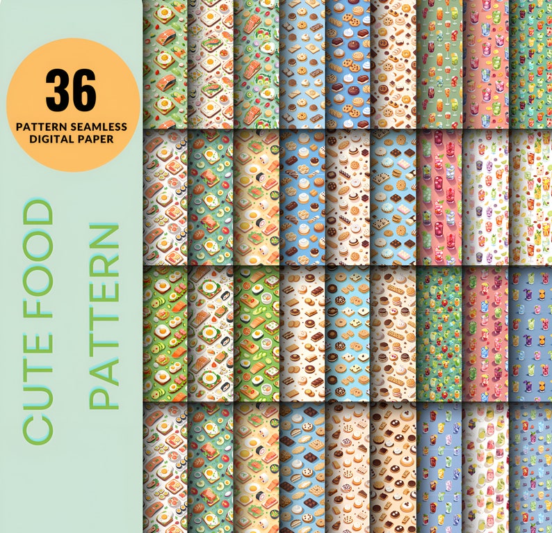 Food Digital Paper, Food Wallpaper the Background Has a Pattern of ...