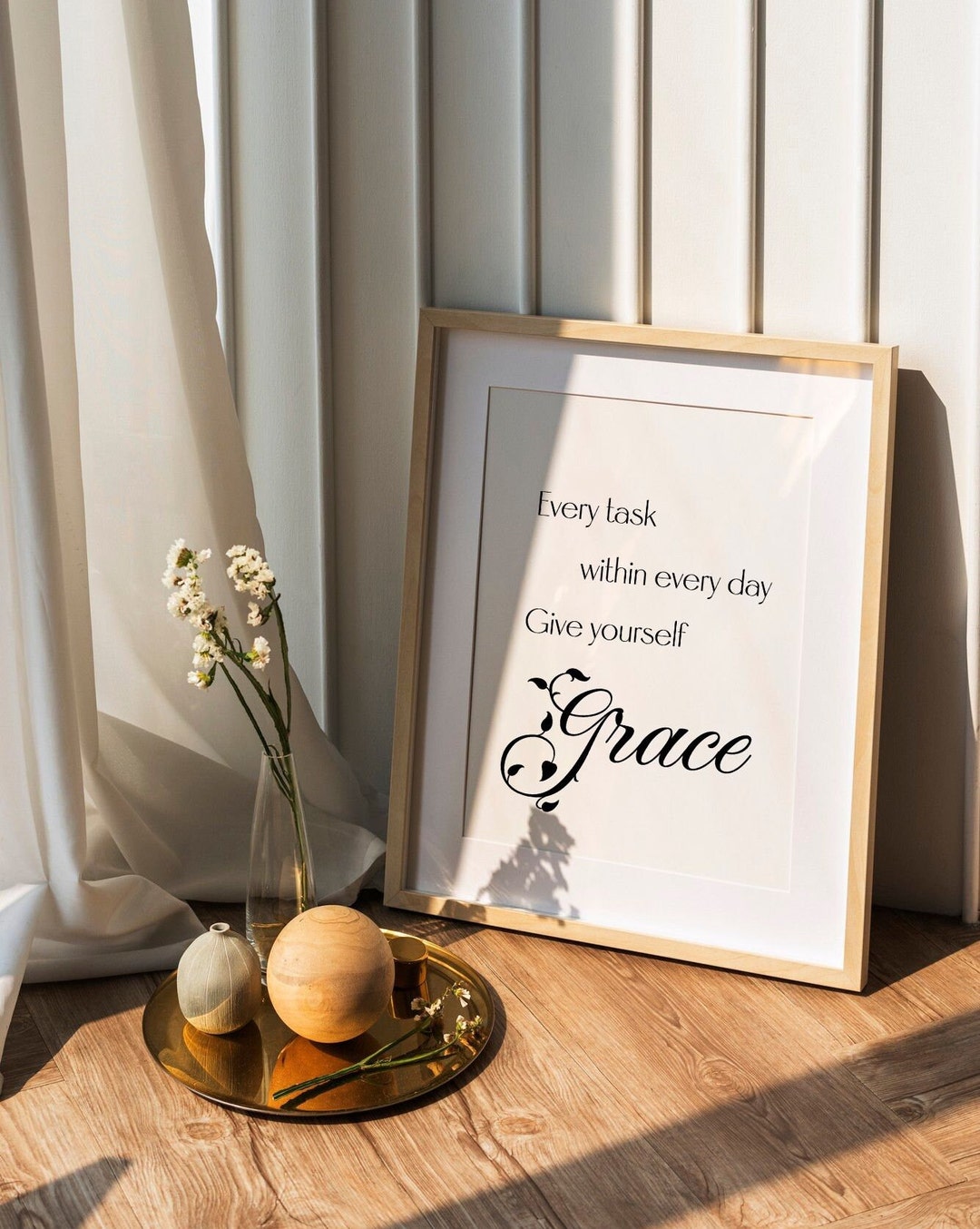 Every Task Within Every Day Print, Daily Grace Print, Give Yourself Grace Print, Every Task ...