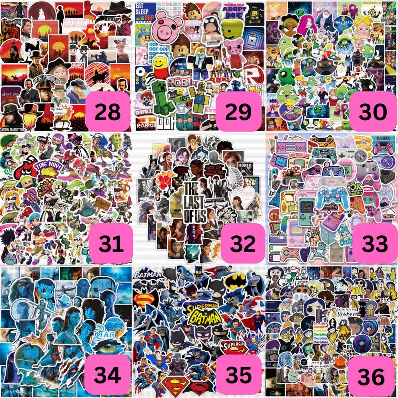 Assorted Character Stickers Pack, Scrapbook and Journal Embellishments ...