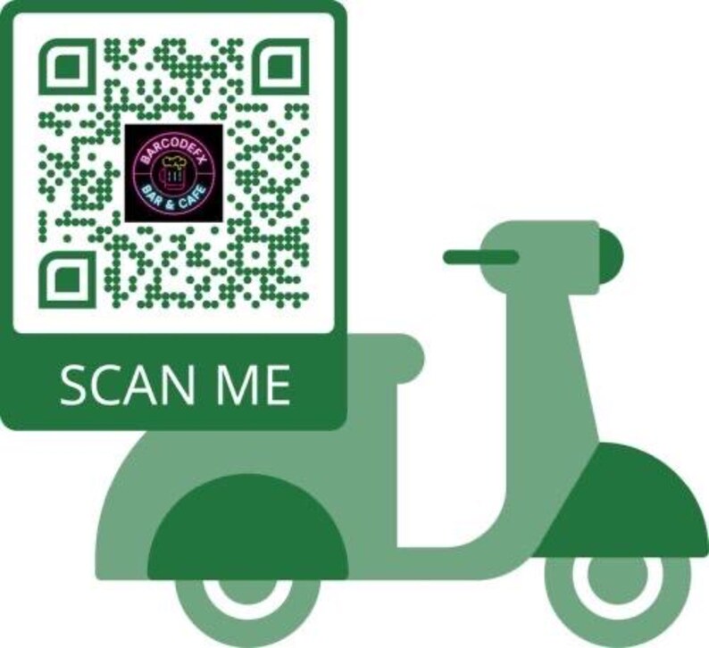 Scooter QR Code With Logo in Center - Etsy