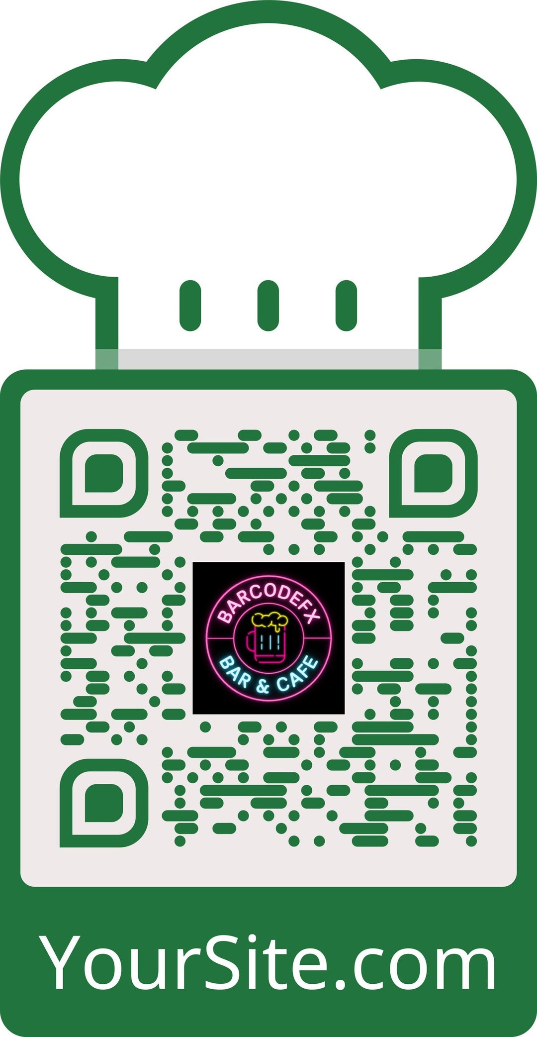 Chef Hat QR Code With Logo in Center - Etsy