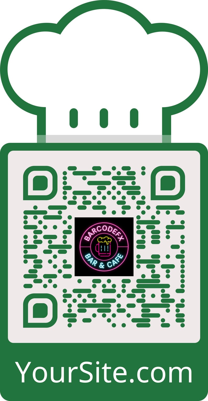 Chef Hat QR Code With Logo in Center - Etsy