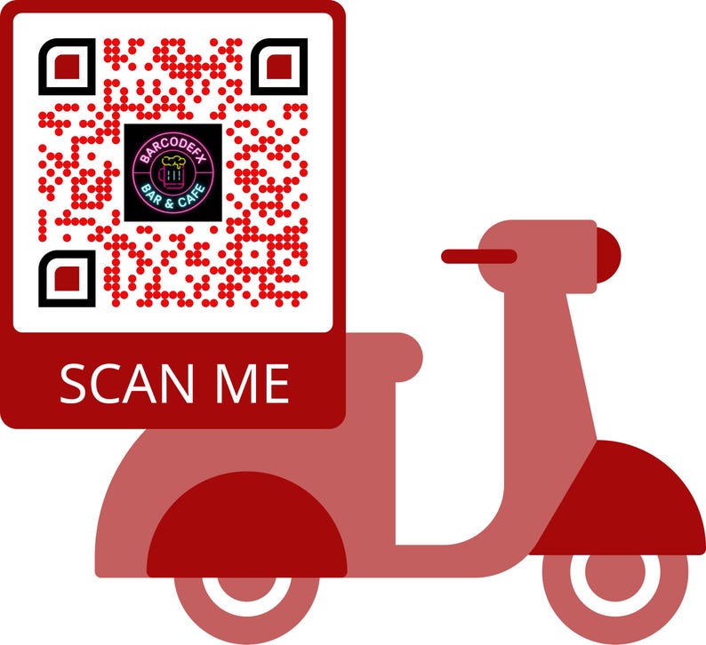 Scooter QR Code With Logo in Center - Etsy