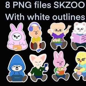 SKZOO/ Stray Kids / PNG Files/ Digital Stickers/ K-pop Stickers ...