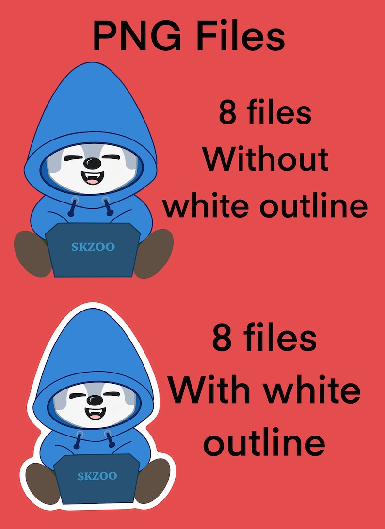 SKZOO/ Stray Kids / PNG Files/ Digital Stickers/ K-pop Stickers ...