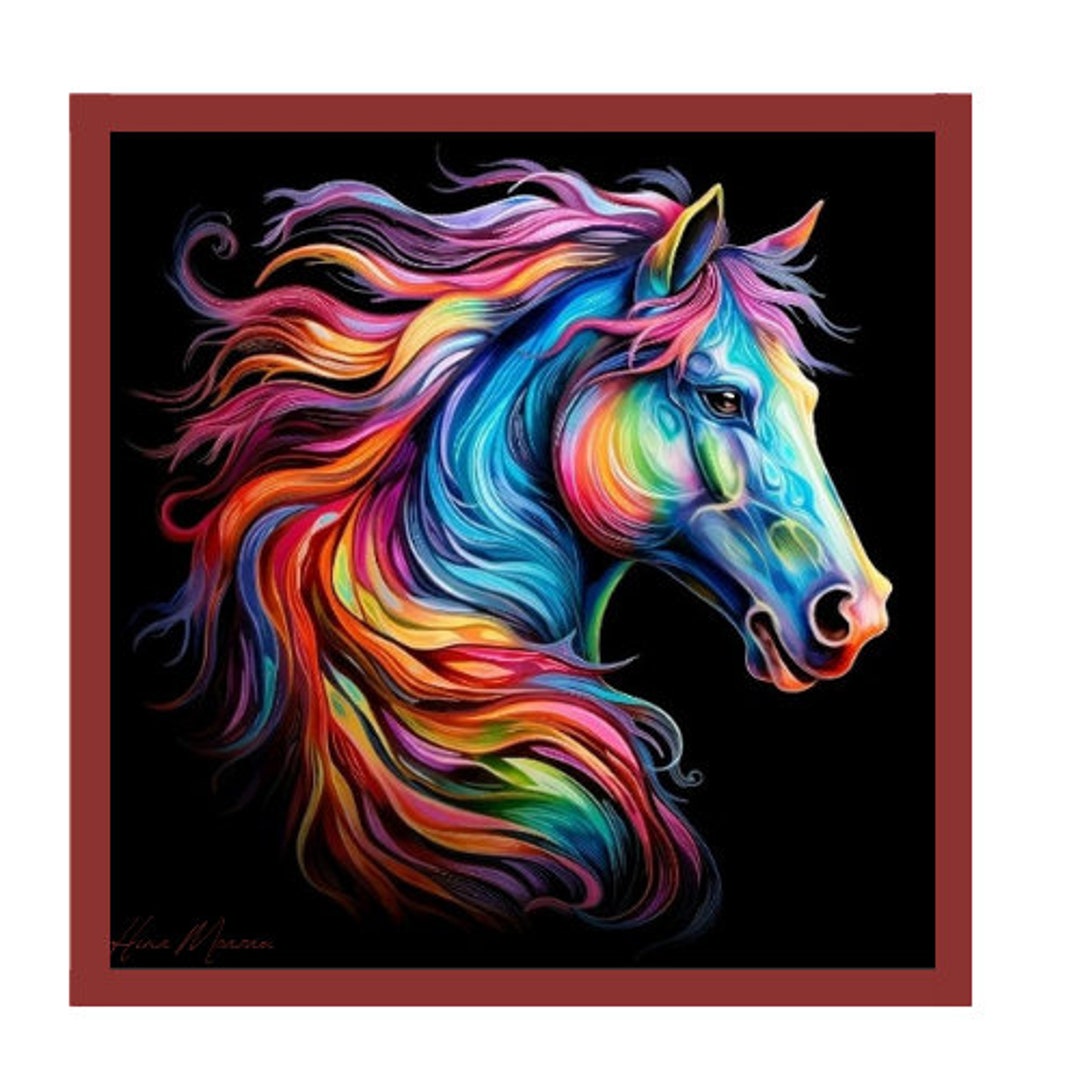 A Colorful Horse Image - Etsy