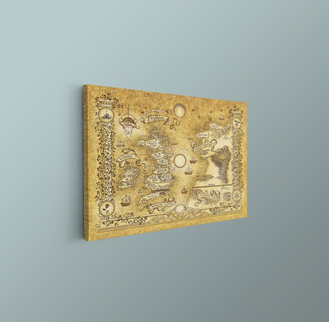 ACOTAR World Map Canvas, Gamers Map, From the Court of Thorns and Roses ...