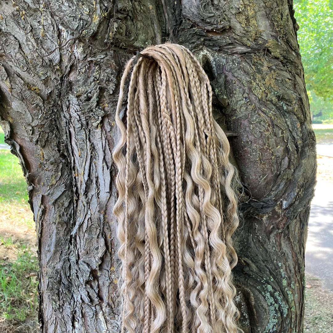 Half Set Soft Dreadlock Curls Wave Dreads Ombre Blonde Dread Curls Push ...