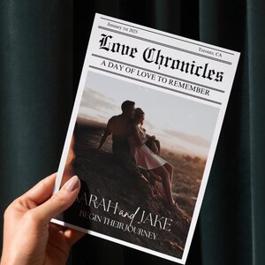 Customizable Wedding Newspaper Template With Photo, Editable Canva ...