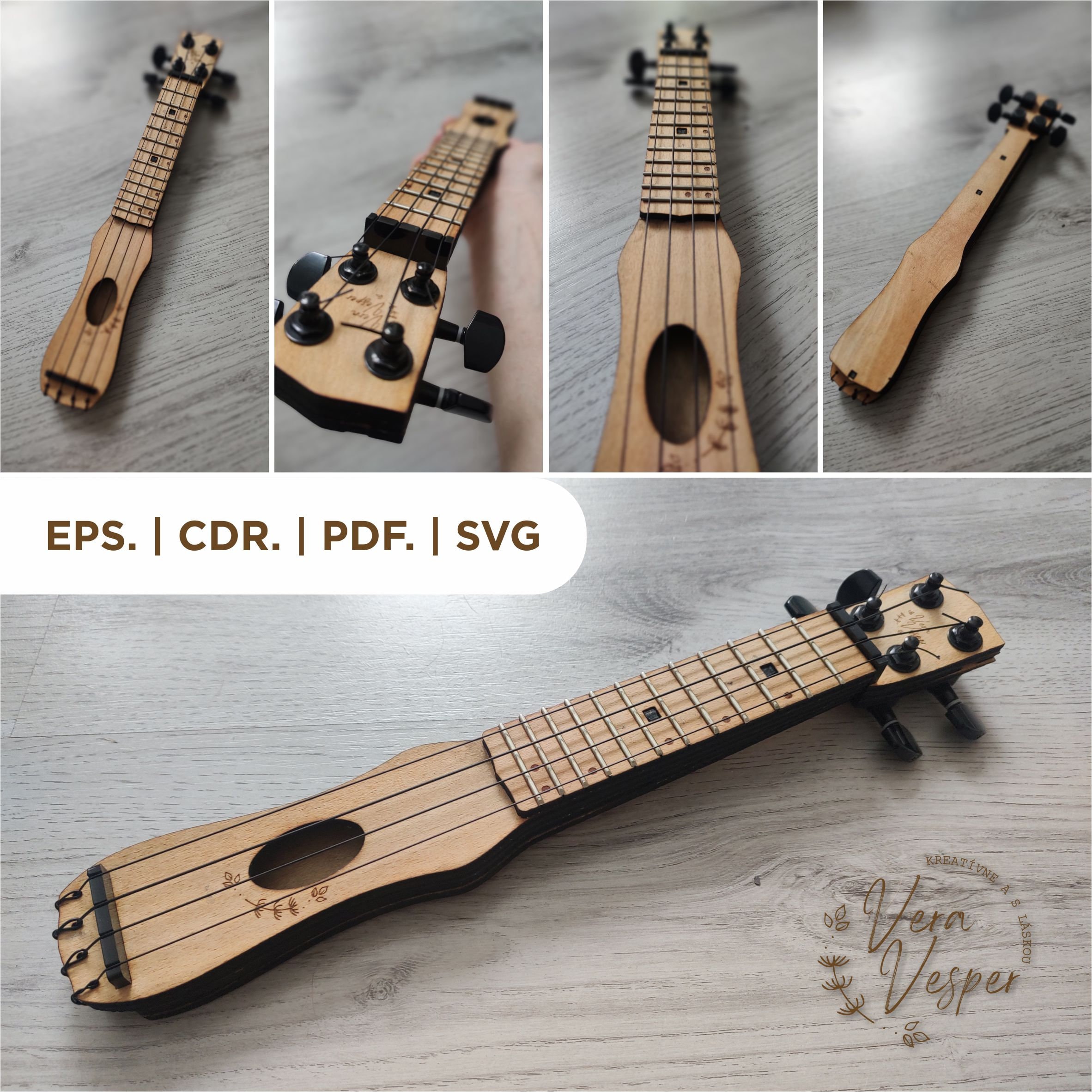 Playable Lasercut Ukulele, Ukulele, Ukulele for Play, Real Ukulele ...