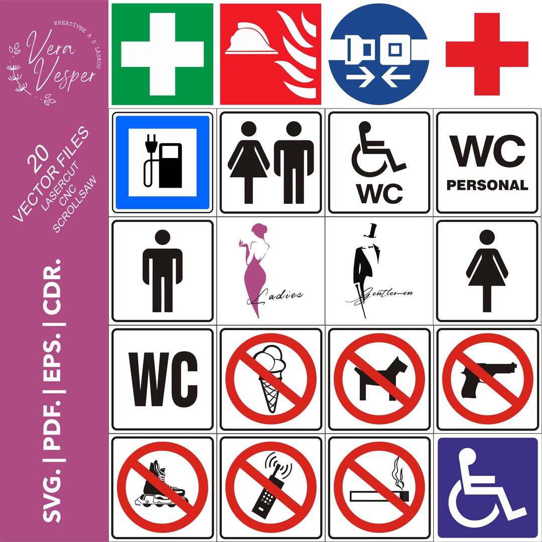 20 Types of Pictograms, Set of Digital Vector Icons for Business ...