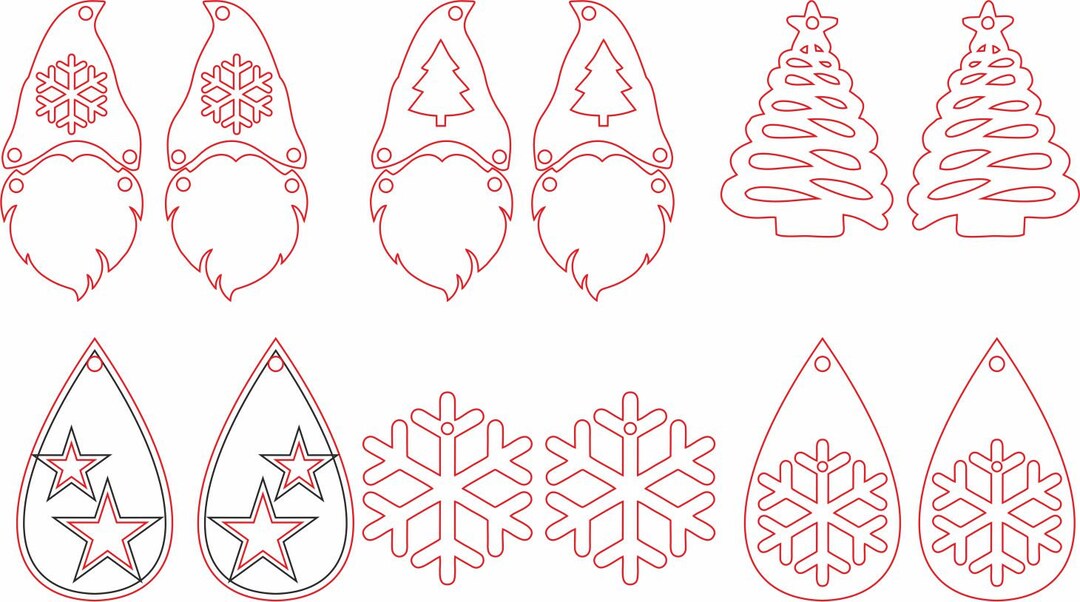 Christmas Winter Earrings Laser Cut SVG | Christmas Earrings SVG Design ...