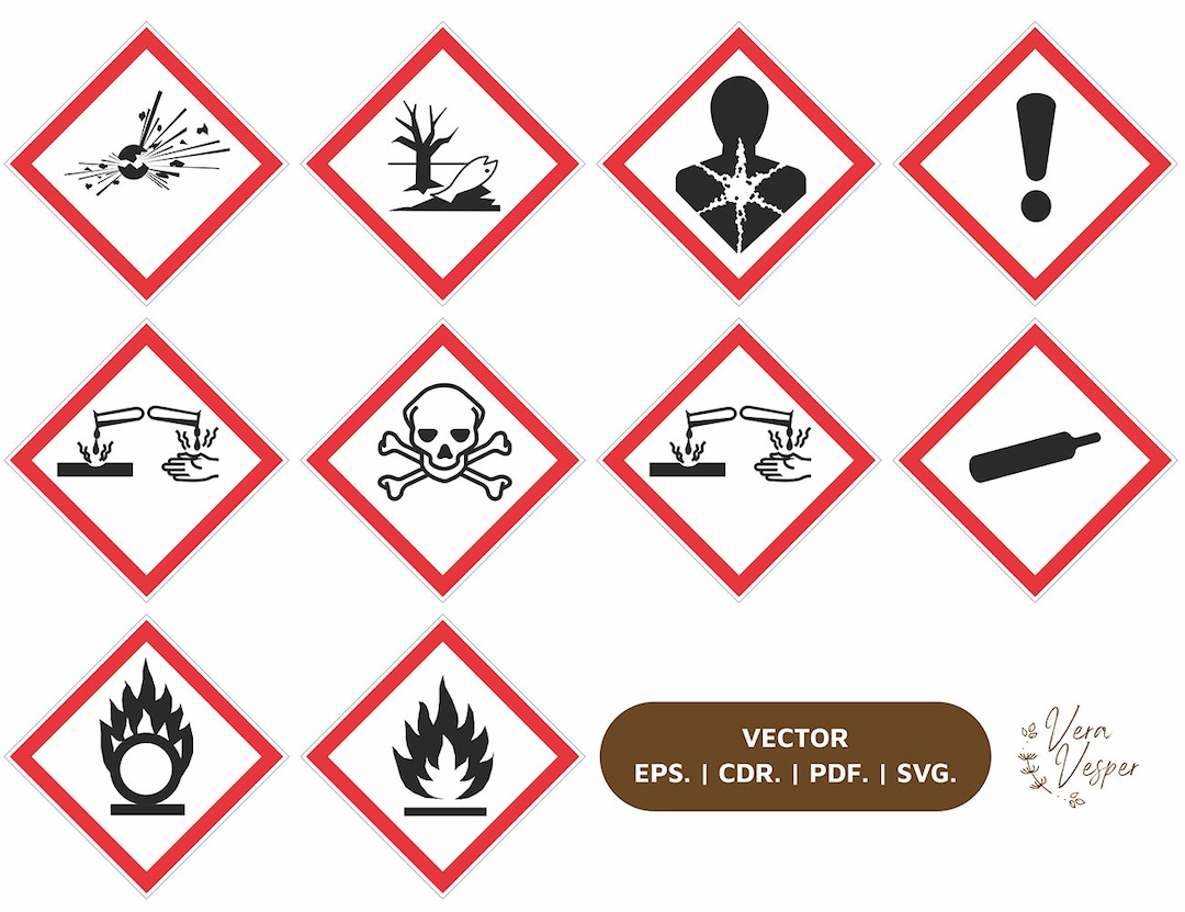 CLP GHS Vector Pictograms Warning Signs the Label of a Hazardous Substance or Mixture Includes ...