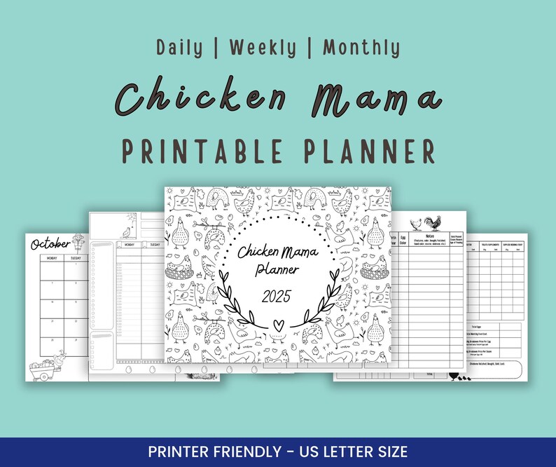 2025 Chicken Planner Backyard Chicken Keeper Calendar Monthly Weekly ...