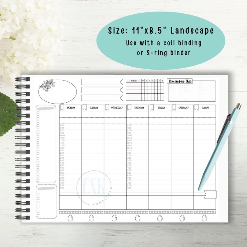 Undated Chicken Planner Backyard Chicken Keeper Calendar Monthly Weekly ...