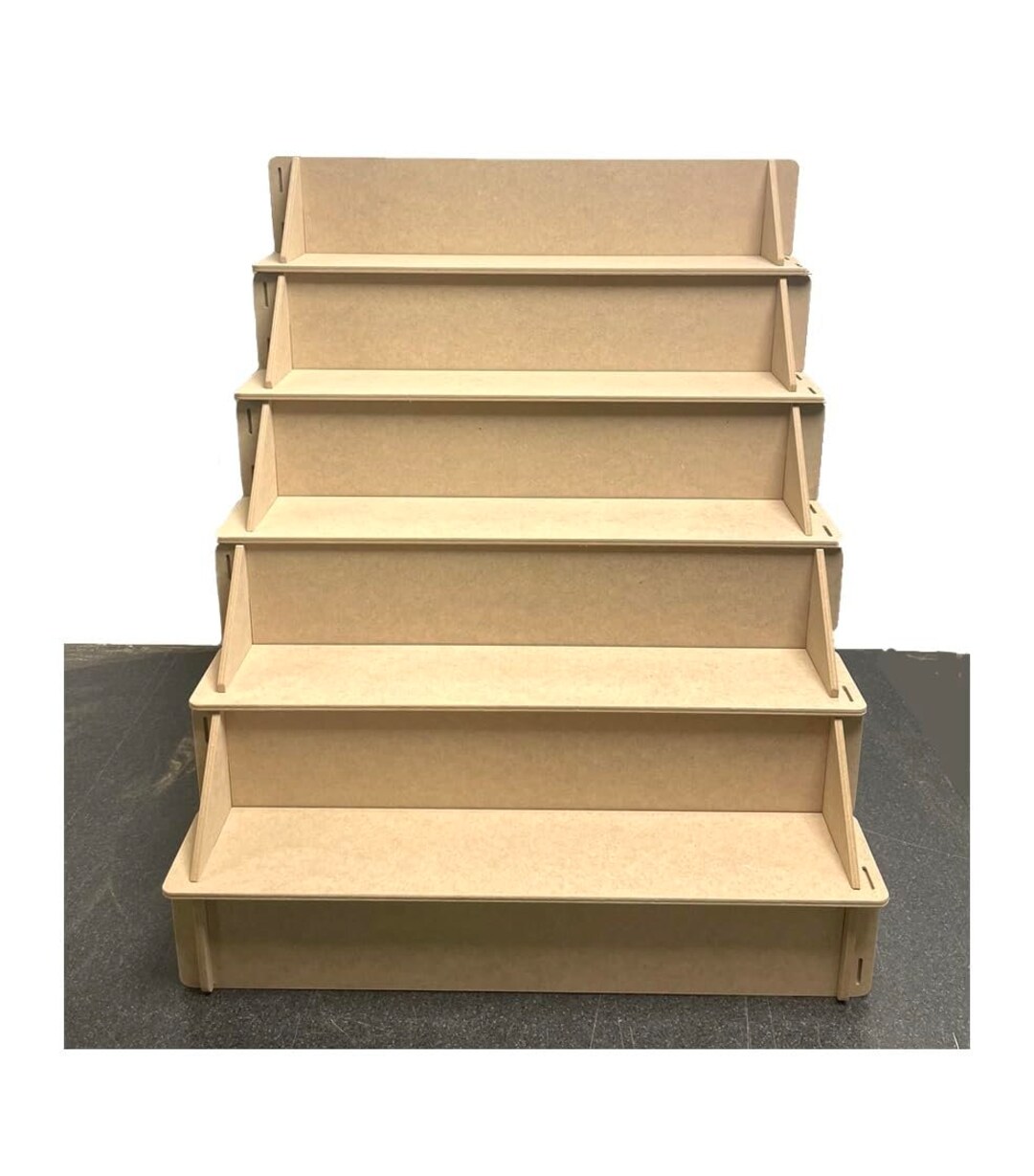 MDF 6 Tier Solid Back Display Craft Stand Size 532mm X 597mm X 459mm ...