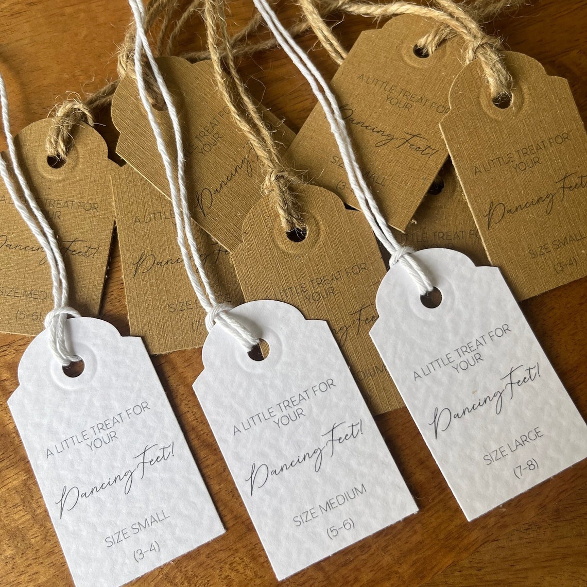 SCALLOPED Edge Wedding Flipflop Tags With Matching Twine. - Etsy UK