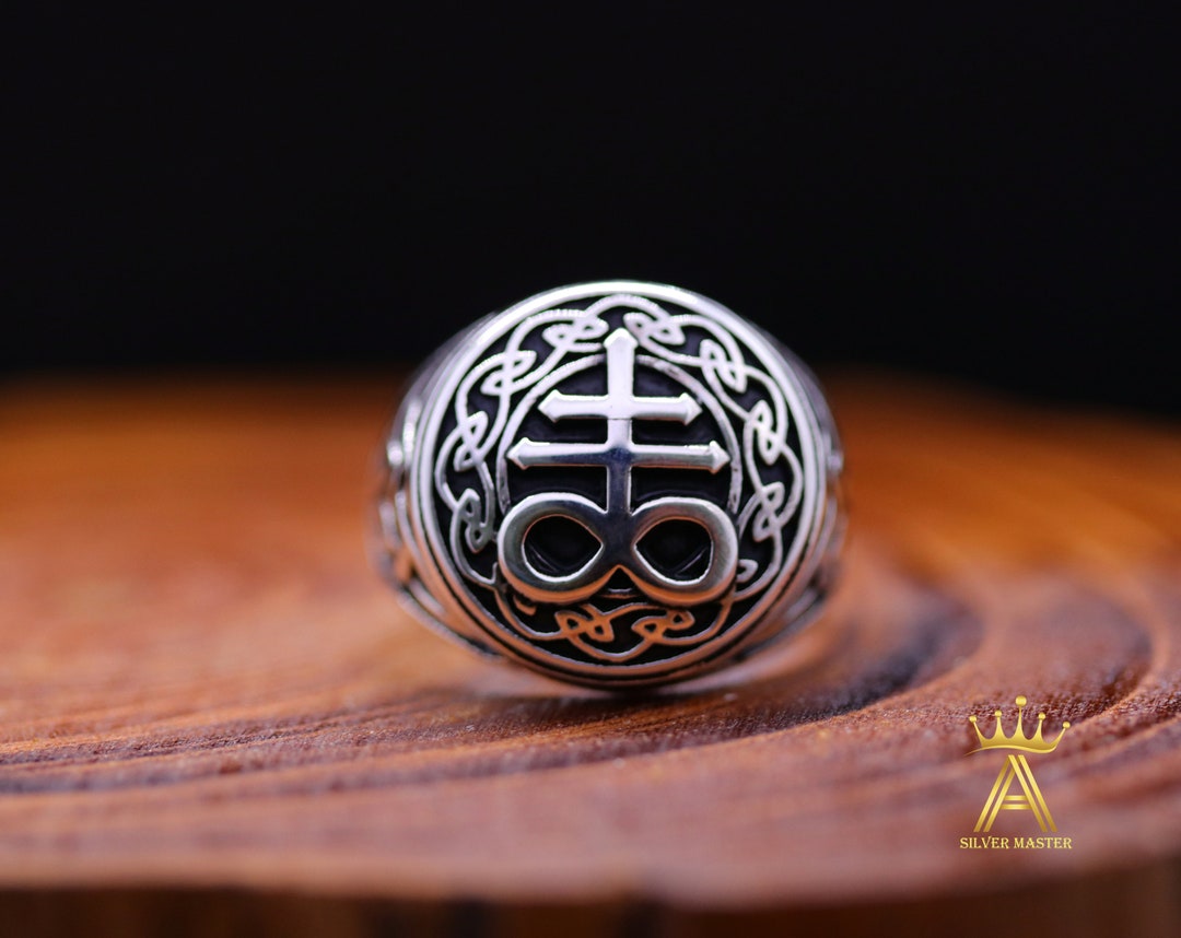 Satanic Cross Ring Leviathan Cross Ring Silver Satanic Leviathan Ring ...