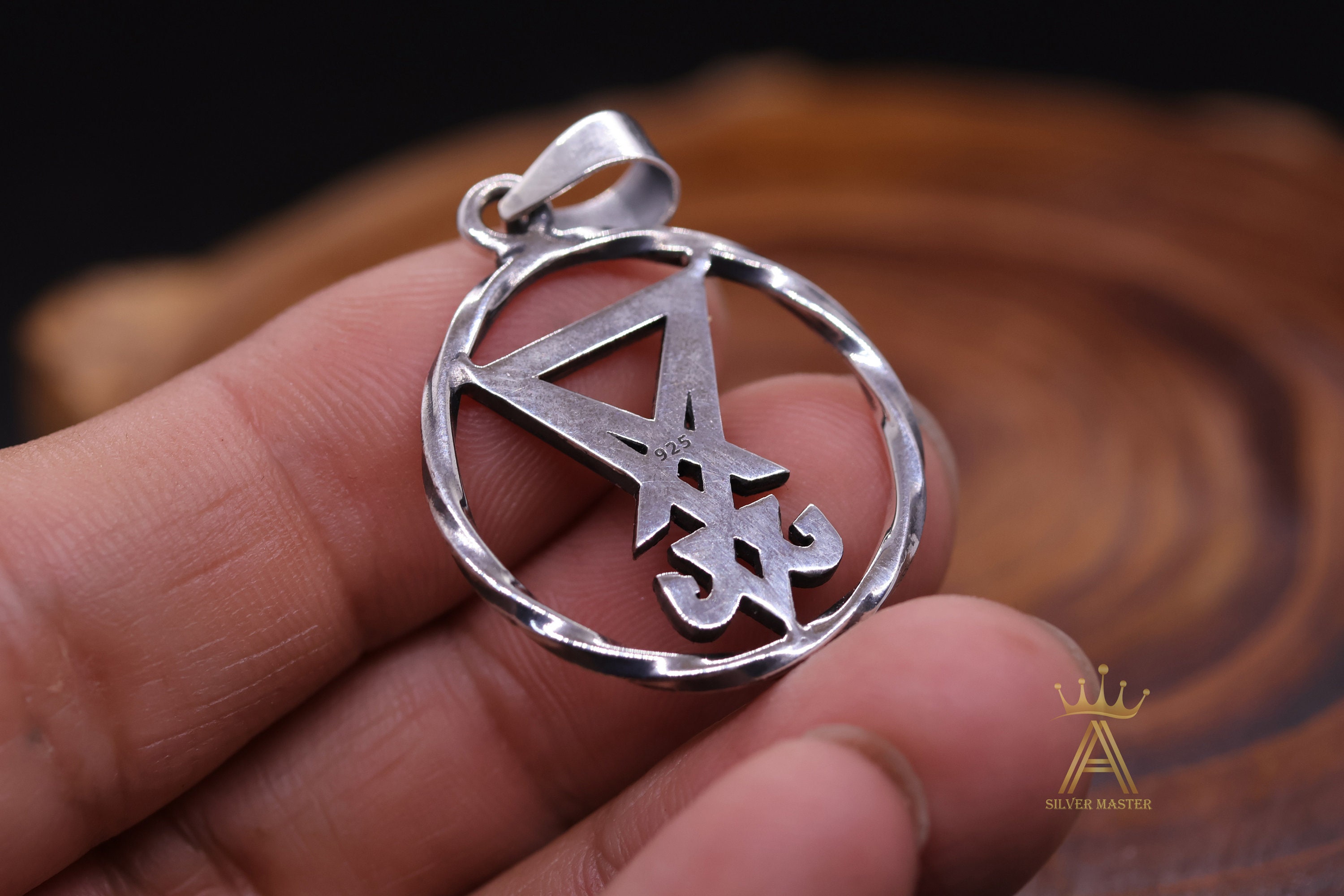 Lucifer Pendant Lucifer Jewelry Lucifer Round Pendant Lucifer Silver ...