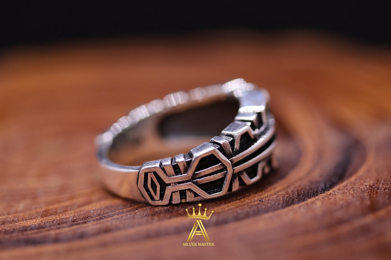 Fancy Greek Ring Greek Engagement Ring Silver Ring Green Chrome ...