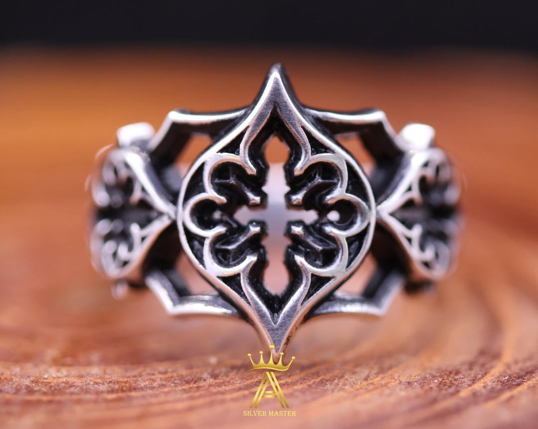 Oxidized Sterling Silver Gothic Ring - Ornate 925 Ring - Etsy