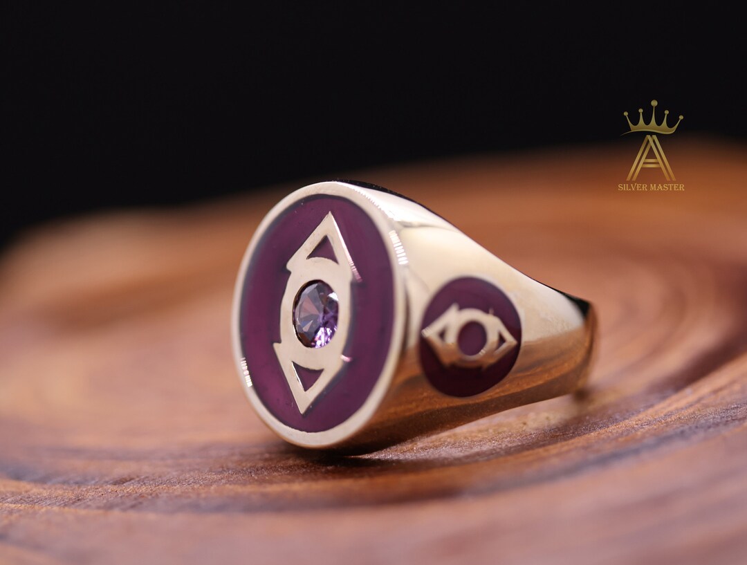 Indigo Brass Ring Indigo Purple Ring Brass Indigo Lantern - Etsy