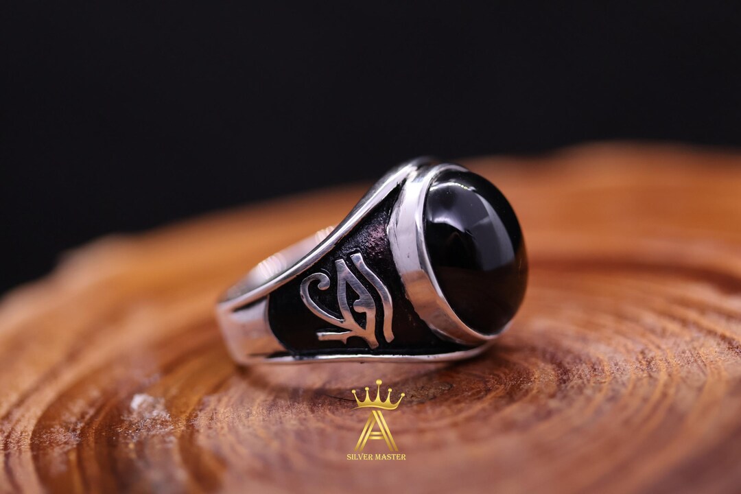 Onyx Silver Eye of Horus Ring Onyx Ring Eye of Horus Ring Silver Ring ...