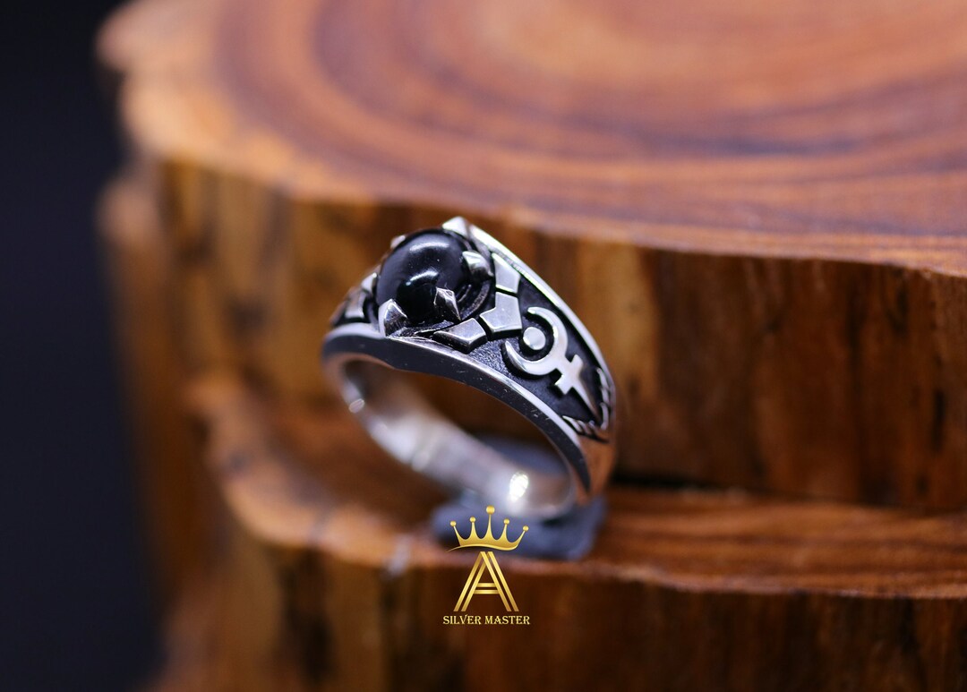 Hades Onyx Silver Ring Hades Signet Ring Natural Onyx Silver 925 Hades ...