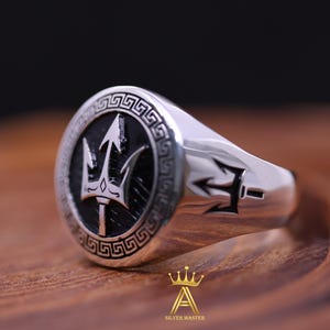 Poseidon's Trident Ring Trident Ring Silver Trident Ring Silver ...