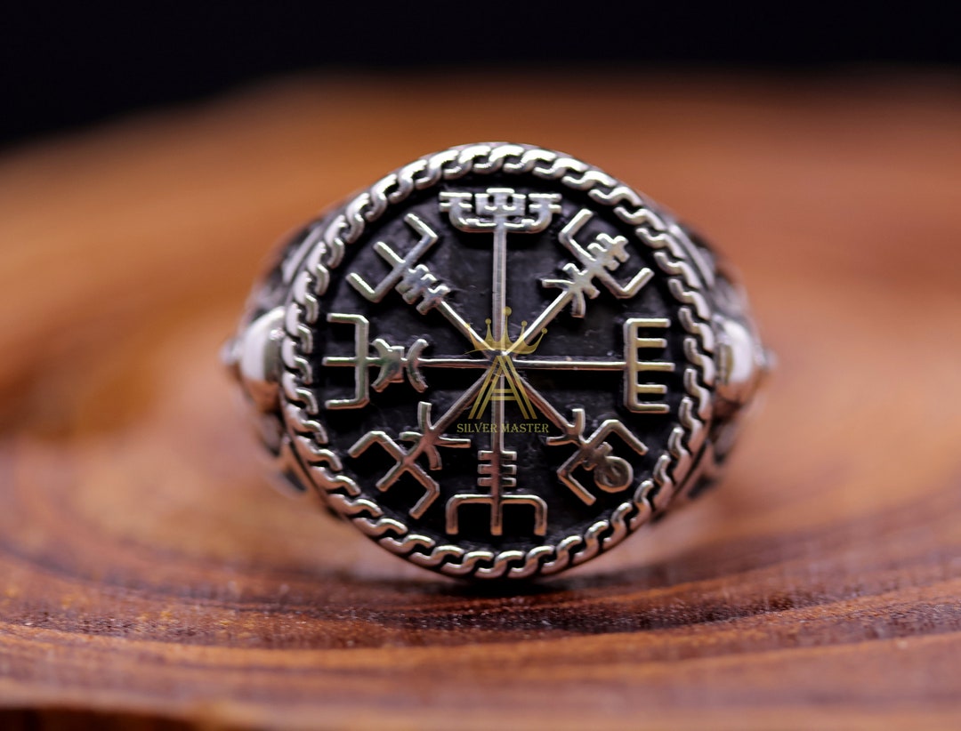 Viking Vegvisir Ring Vegvisir Viking Compass Ring Silver Vegvisir Ring ...