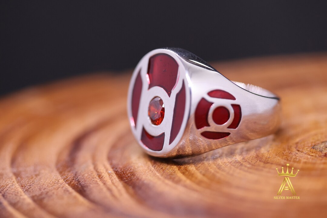 Red Ring Silver Red Ring Red Lantern Silver 925 Lantern Ring - Etsy