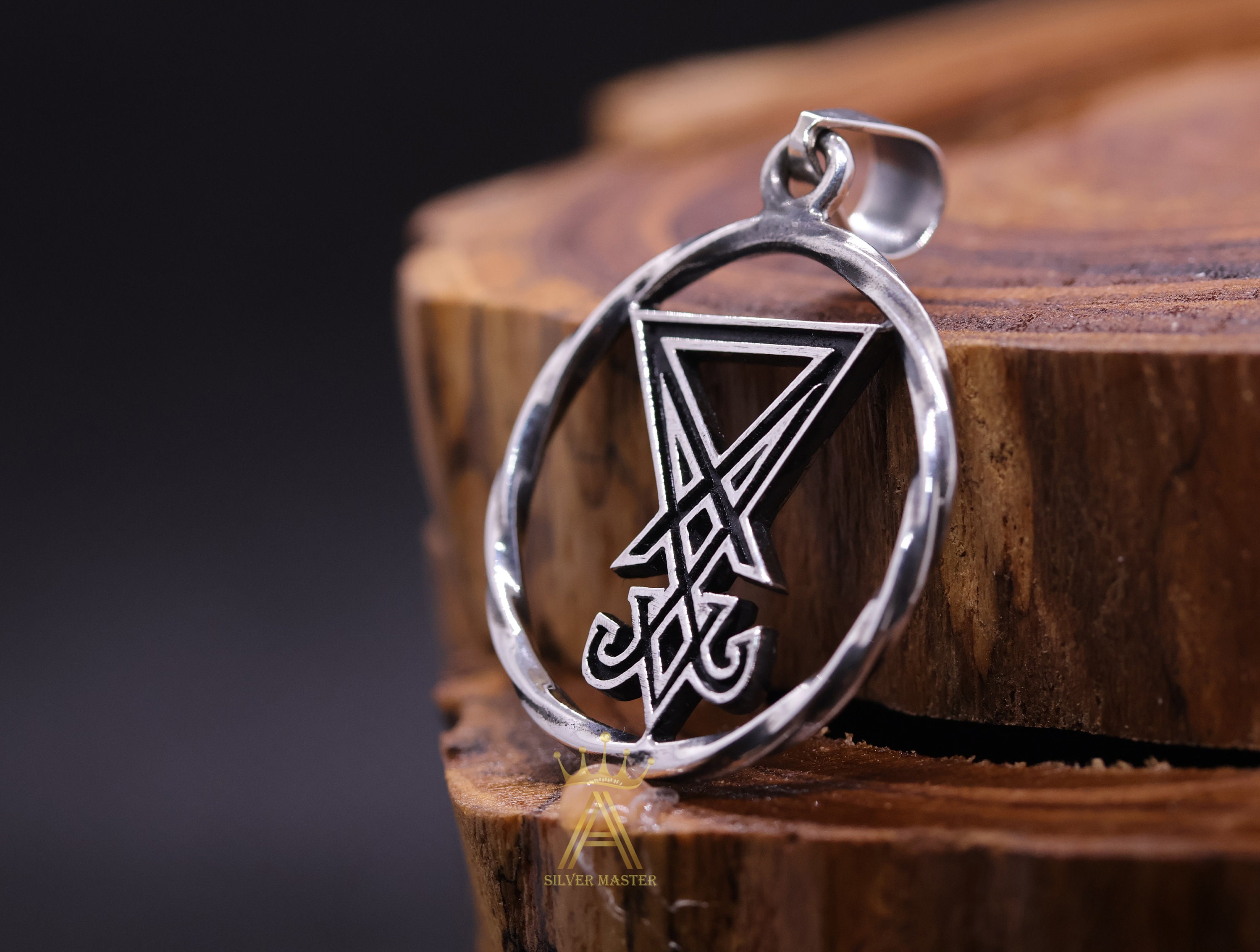 Lucifer Pendant Lucifer Jewelry Lucifer Round Pendant Lucifer Silver ...