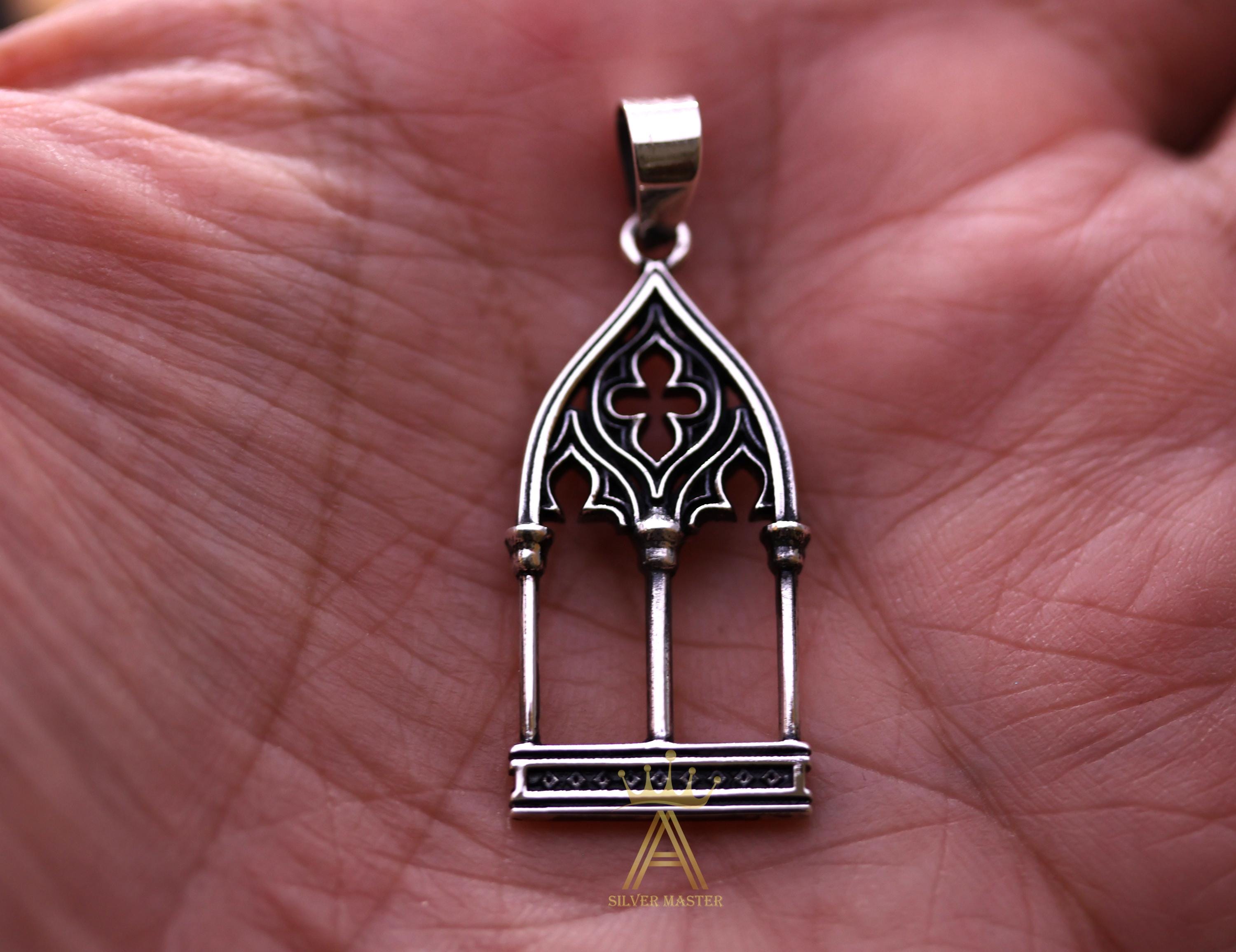 Window Pendant Church Window Pendant Cathedral Window Pendant Silver ...