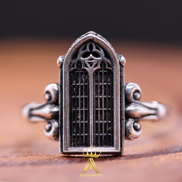Gothic Cathedral Window Ring - Etsy