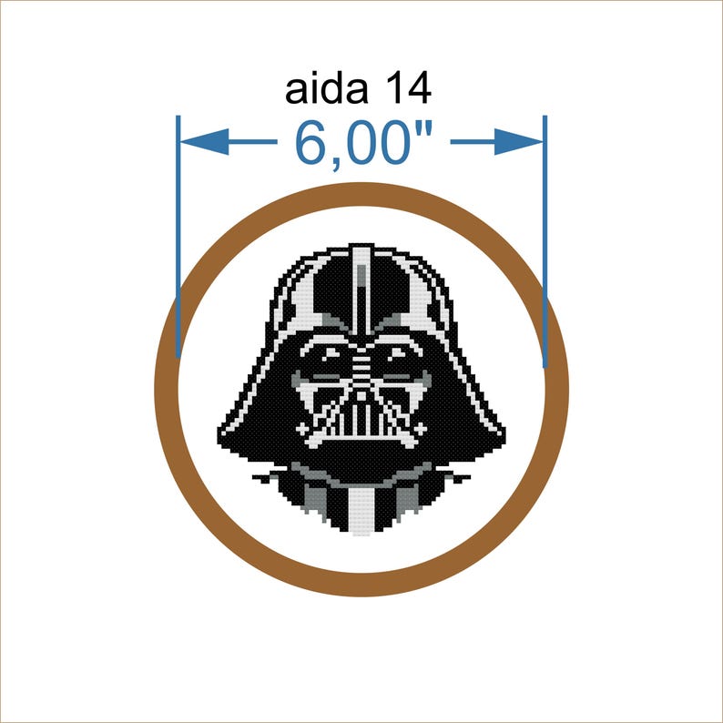 Star Wars Cross Stitch Pattern, Darth Vader Helmet Cross Stitch Pattern ...