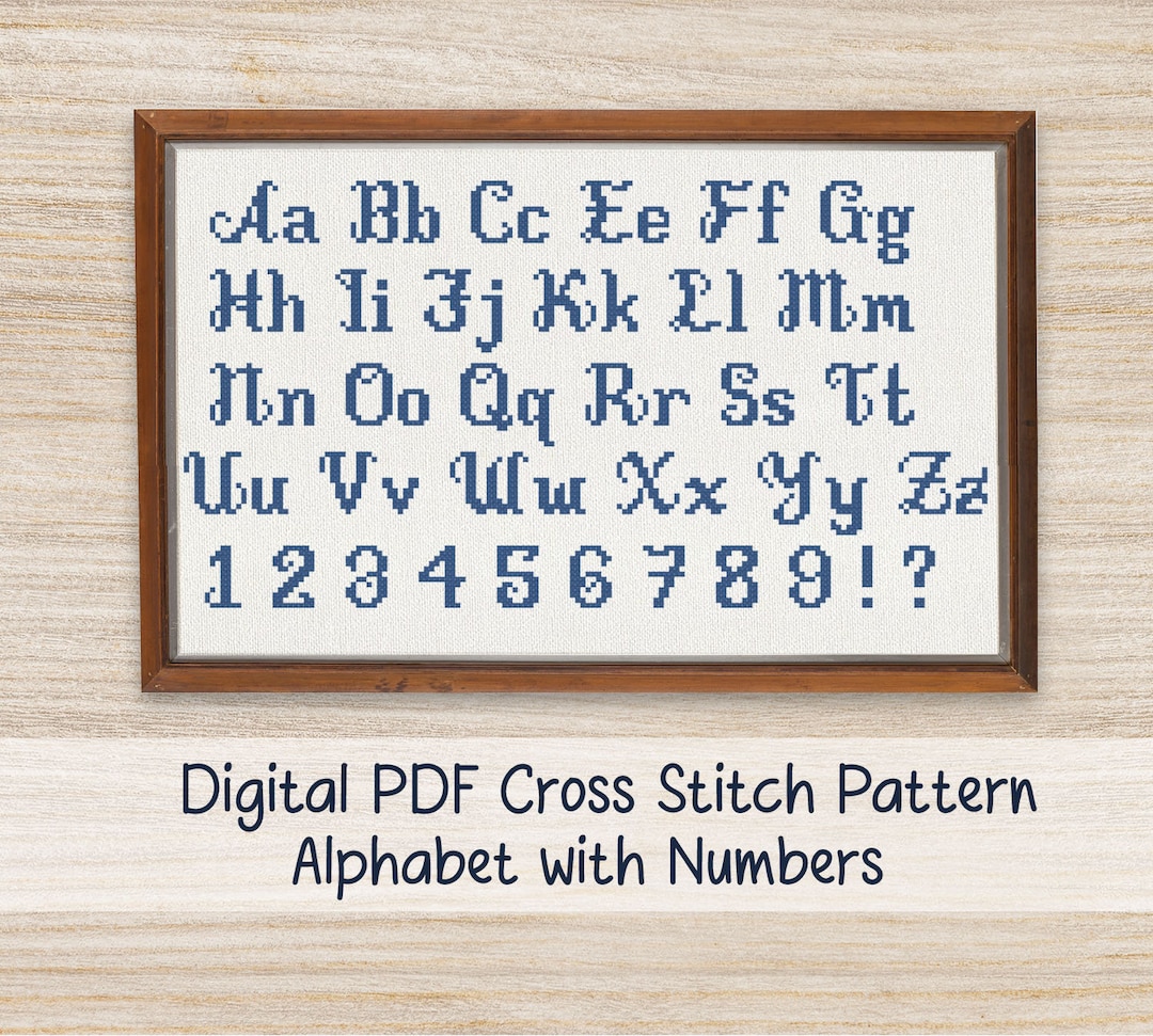 Calligraphy Cross Stitch Alphabet and Numbers Pattern PDF. Cross Stitch ...