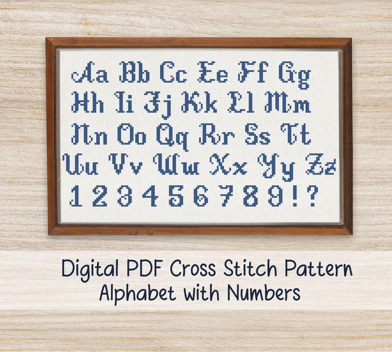 Calligraphy Cross Stitch Alphabet and Numbers Pattern PDF. Cross Stitch ...