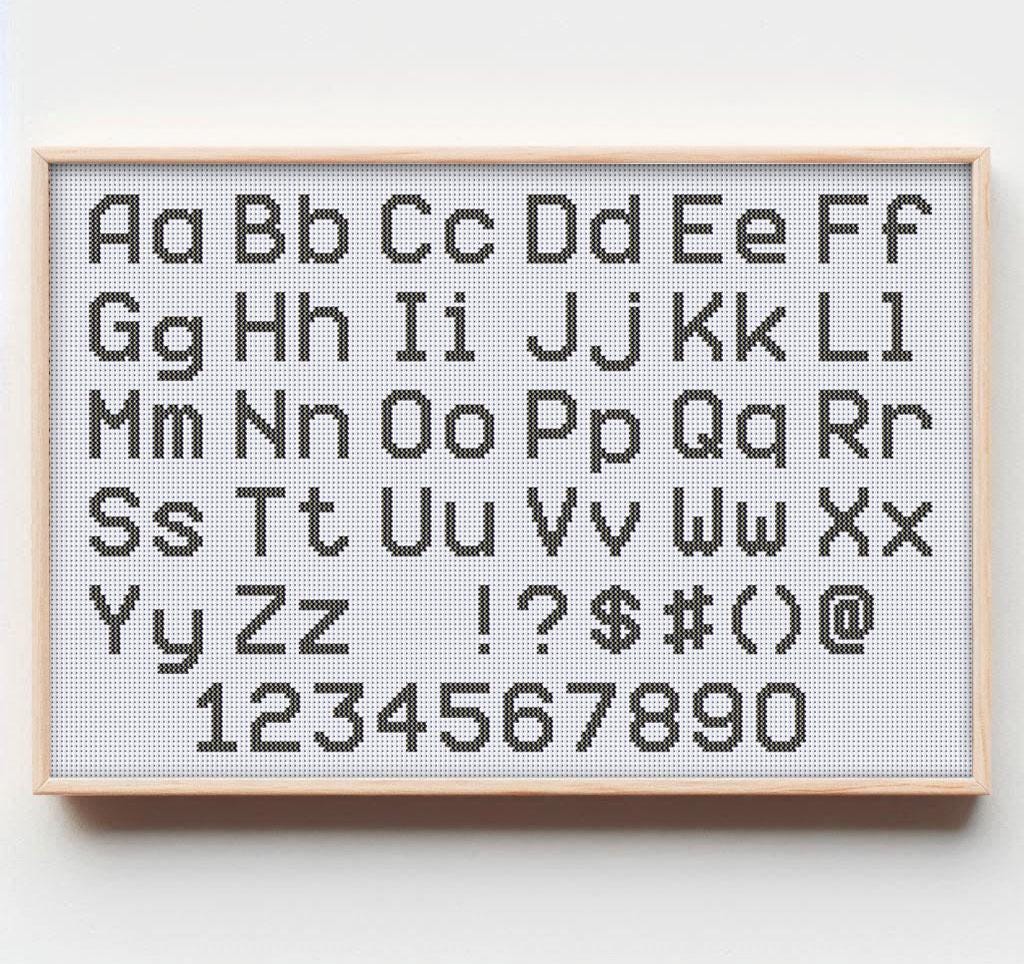 Minimalist Small Cross Stitch Alphabet Pattern PDF | Type Fonts | 1 ...