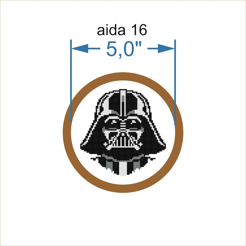 Star Wars Cross Stitch Pattern, Darth Vader Helmet Cross Stitch Pattern ...