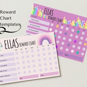 Editable Reward Chart, Kids Reward Chart, Good Behavior Chart, Toddler ...
