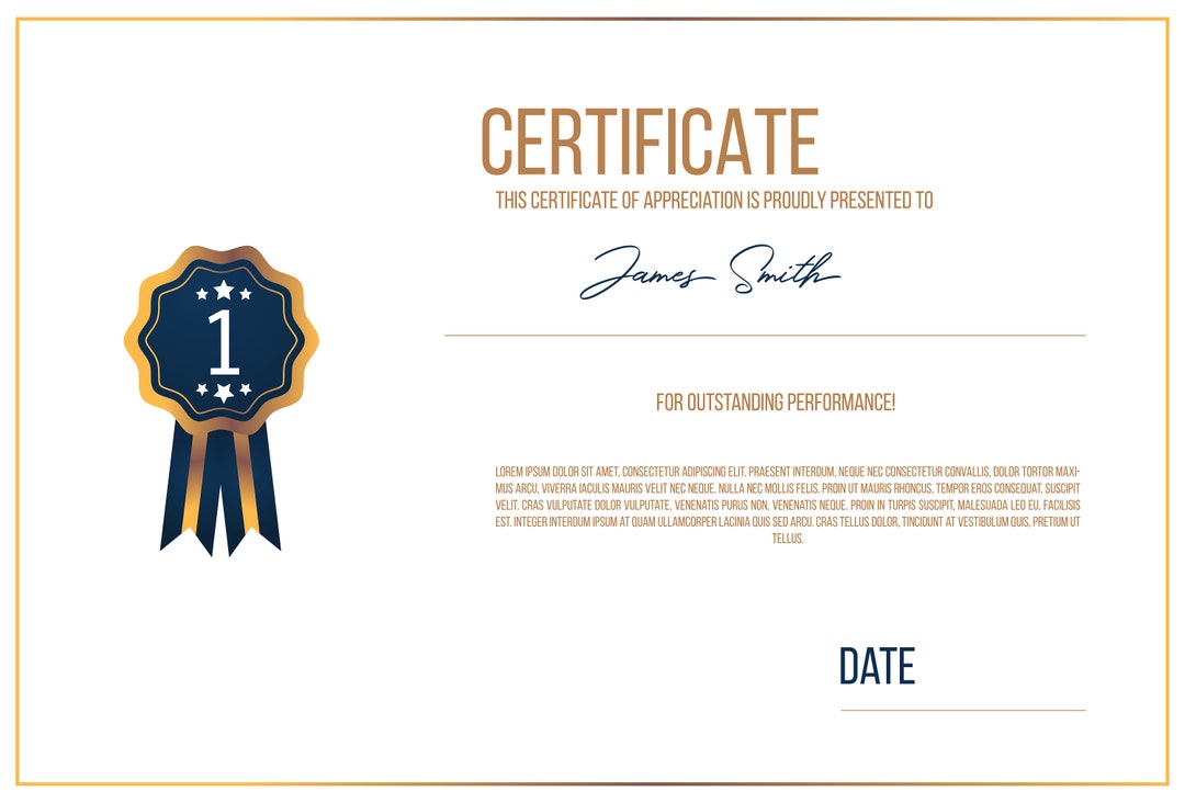 Printable Editable Certificate Vector - Etsy