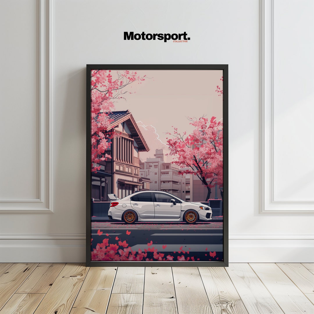 Subaru WRX STI VA Poster Jdm Japan Cherry Blossom Tokyo Digital ...