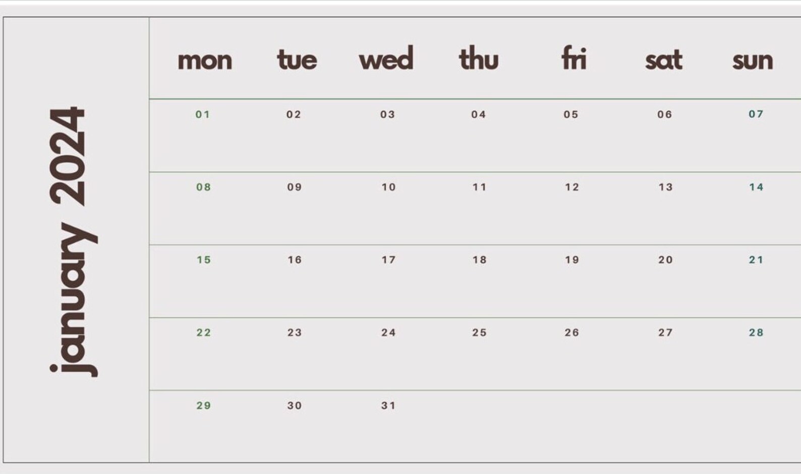 Digital Calendar 2024 - Etsy